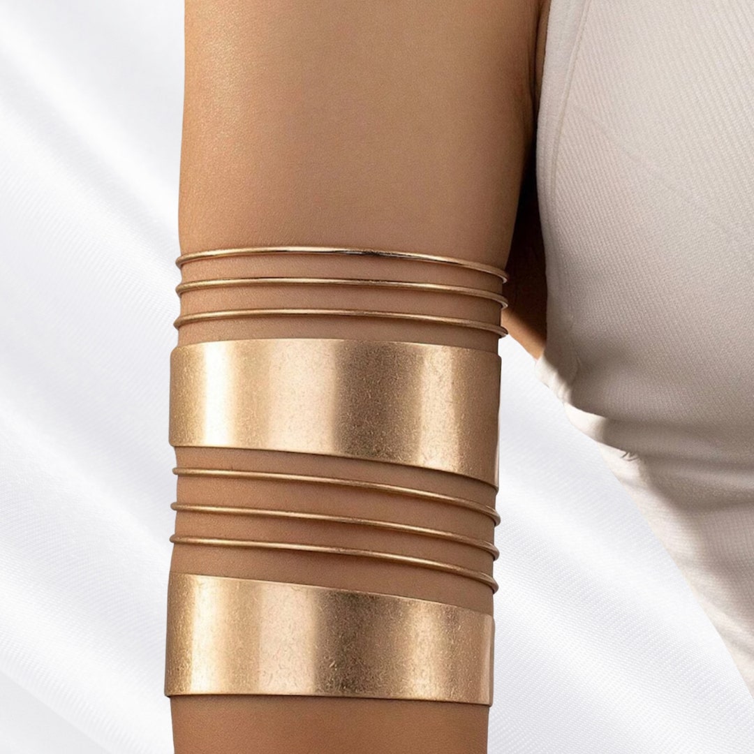 Grecian Goddess Upper Arm Cuff: Stunning Summer Beach Jewelry Wide Gold ...