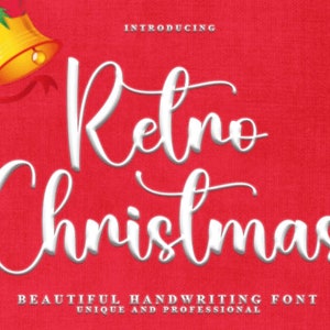 Retro Christmas Font, Display Script Font, Handwritten Font, Personal ...