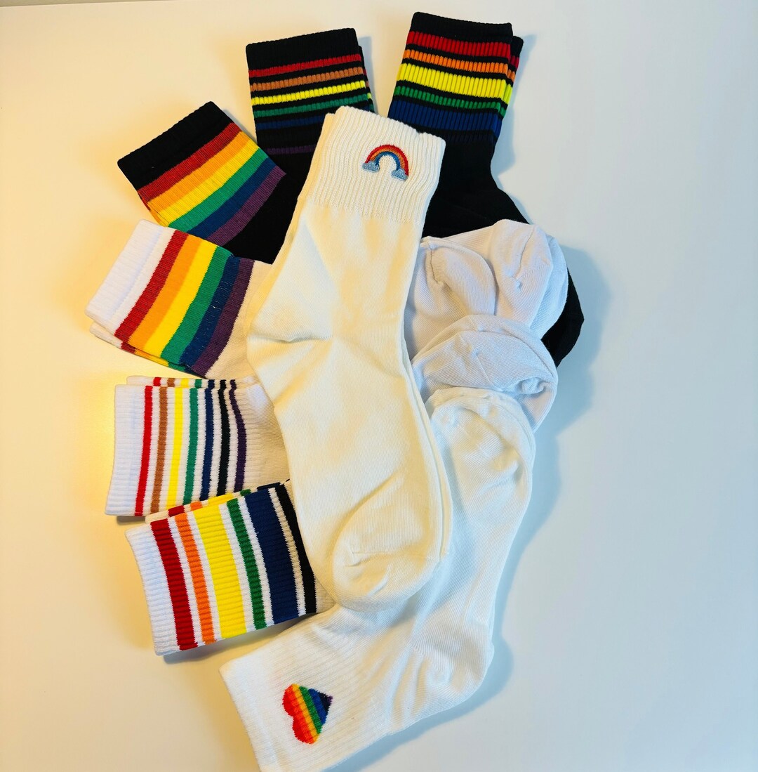 RAINBOW LGBTQ Socks, Rainbow Socks, Rainbow Queer Fashion, CSD Festival ...