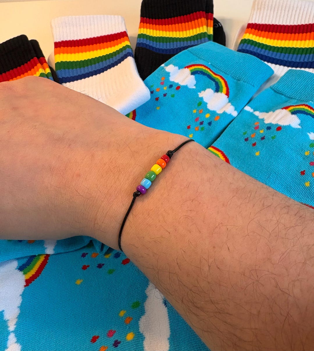LGBTQ Pride Bracelet, Rainbow Jewelry, Rainbow Anklet, Queer Bracelets ...