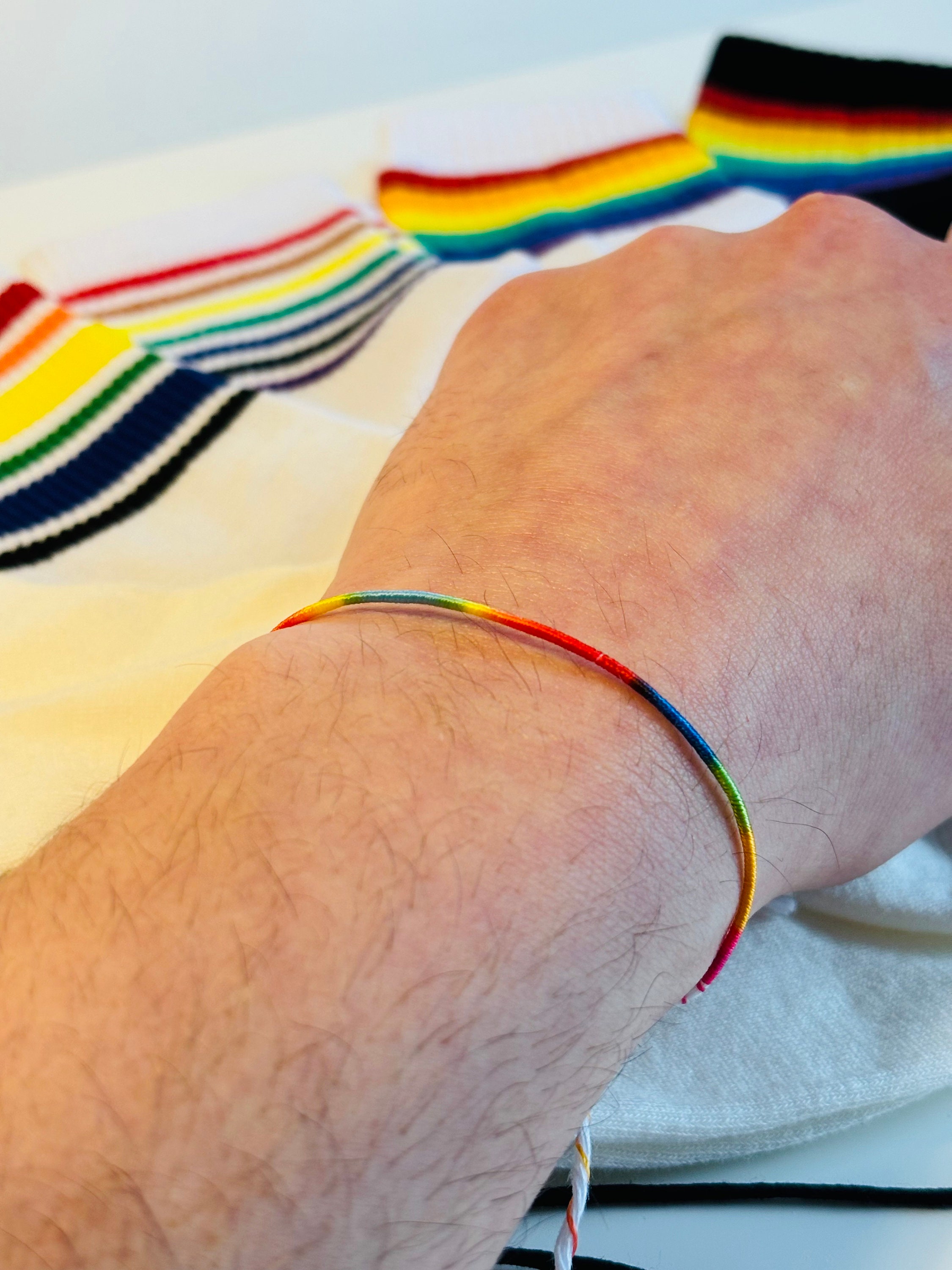 LGBTQ Pride Bracelet, Rainbow Jewelry, Rainbow Ankle Bracelet, Queer ...