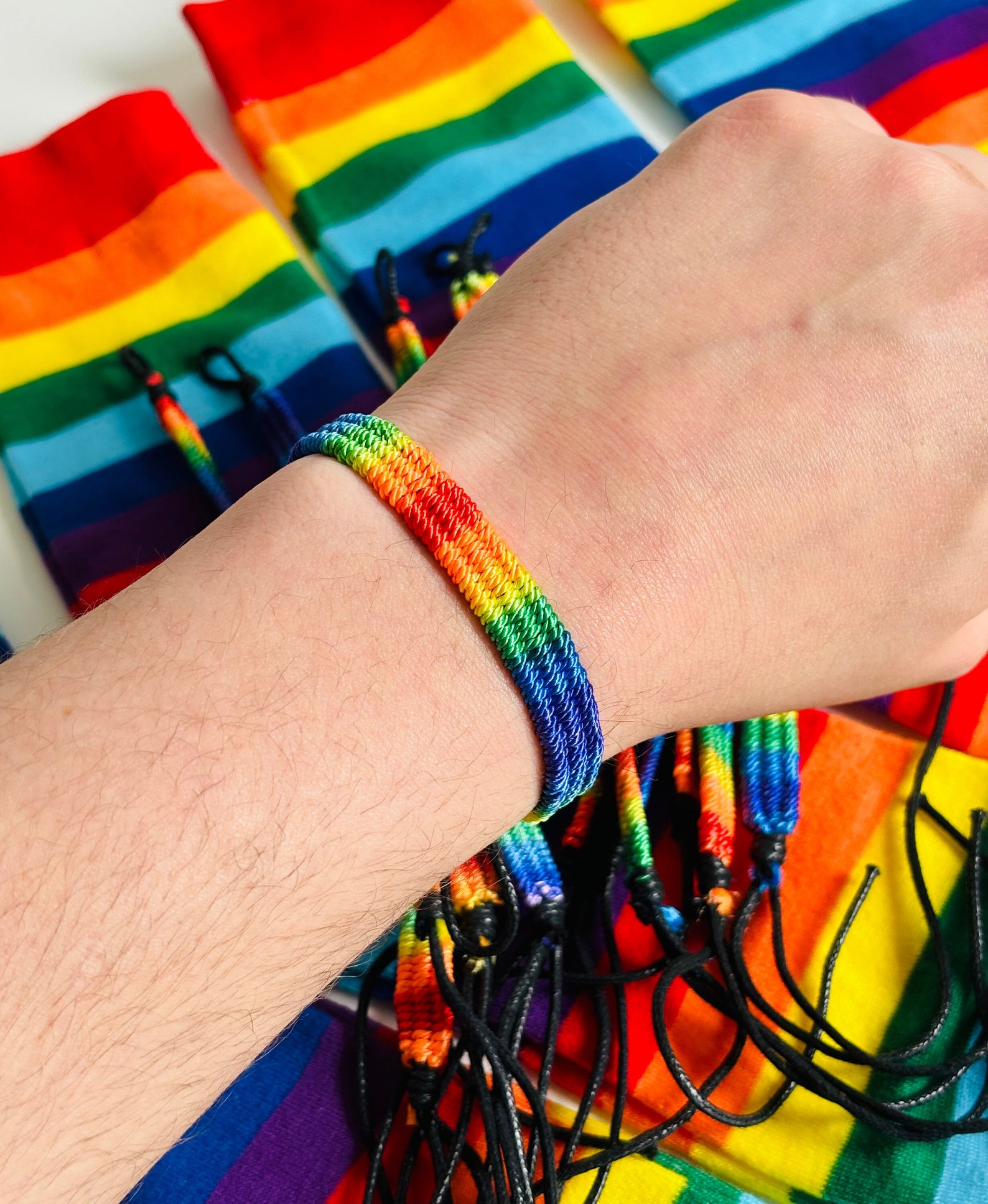 LGBTQ Rainbow Bracelet, Rainbow Jewelry, Pride Anklet, Queer Bracelets ...