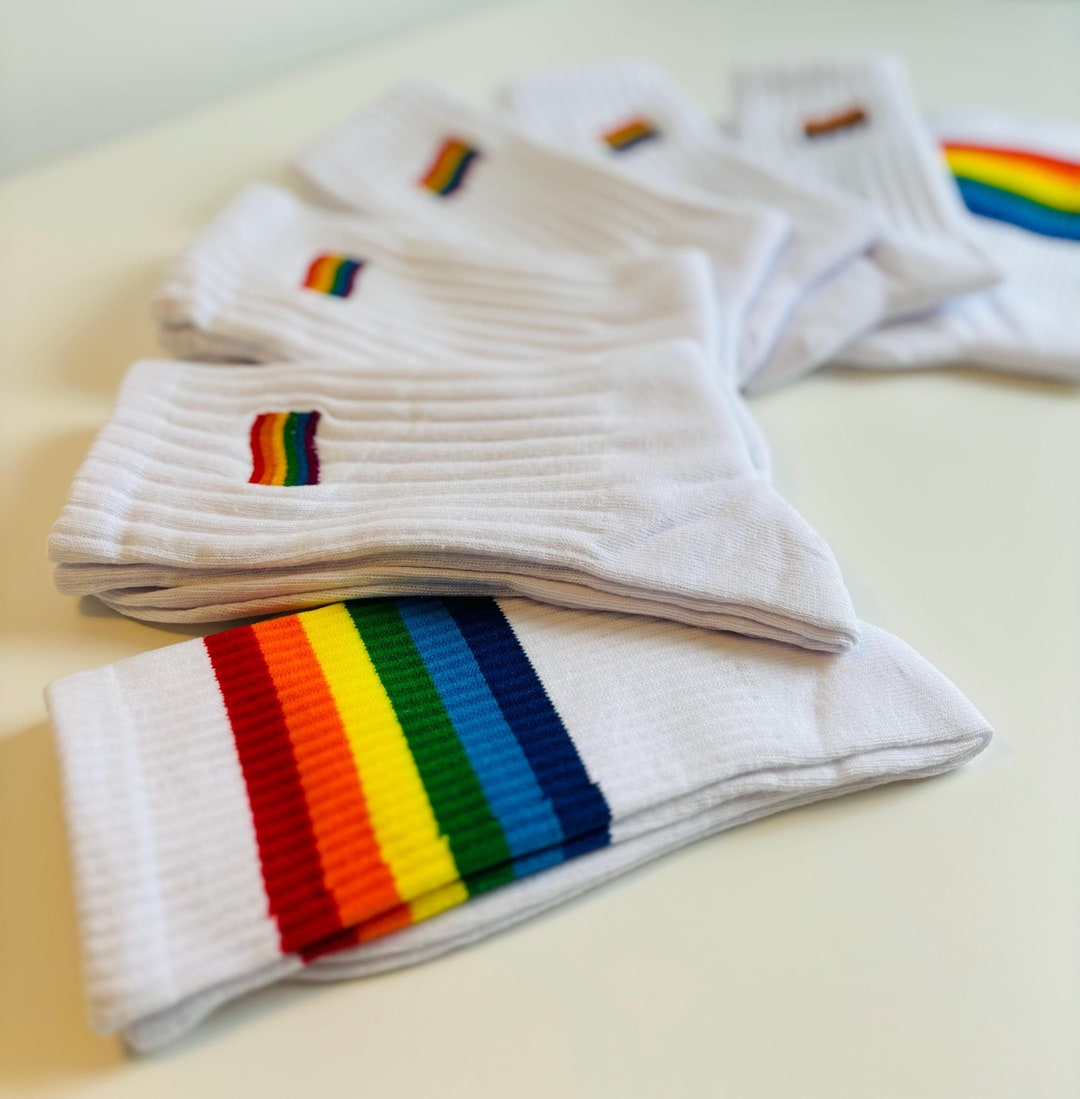 LGBTQ Socks, Rainbow Socks, Rainbow Queer Fashion, CSD Festival Outfit ...