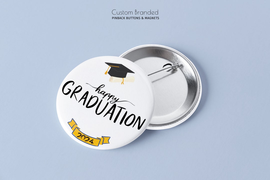 12 Qty-1.25 PRINTED CLASS OF 2024 Grad Graduation Pinback Buttons Flair ...