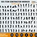 Contractor Worker Silhouette Svg Vector Illustration Set, Clipart, Png ...