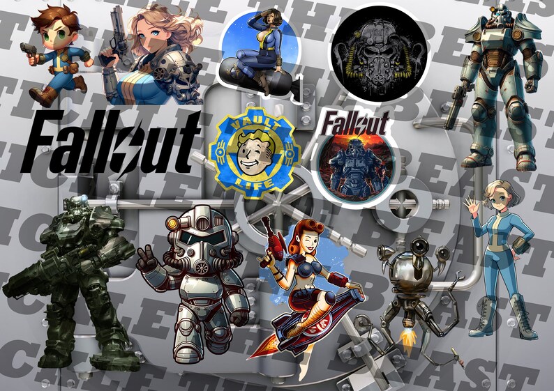 Fallout 26 Design PNG Bundle Wasteland Video Game DIY Shirt Decal ...