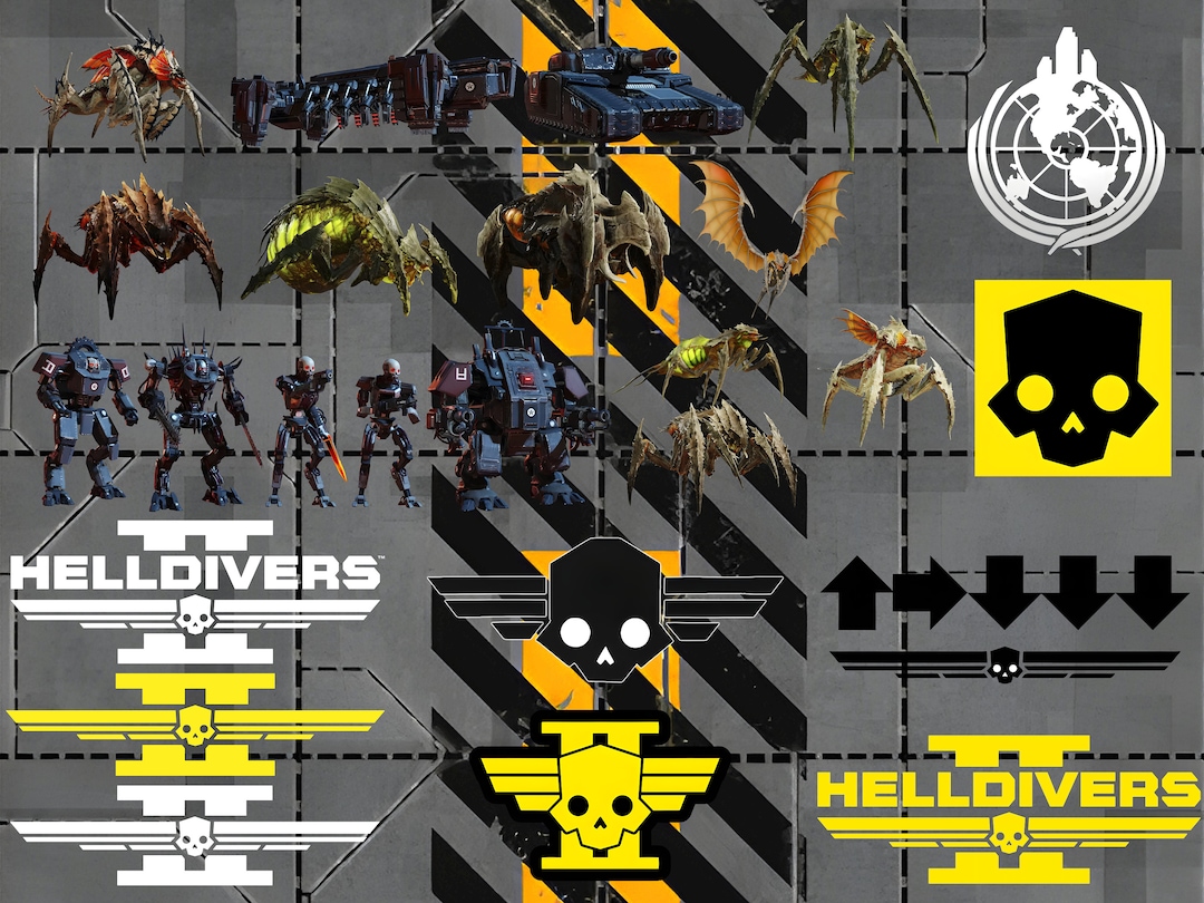 Helldivers 2 Digital PNG Bundle 48 Design Bundle DIY Shirt Decal ...