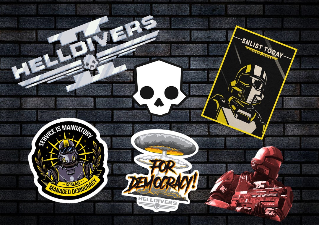 Helldivers Helldivers 2 6 Design Bundle DIY Shirt Decal Stickers Design Vector Digital Files PNG ...