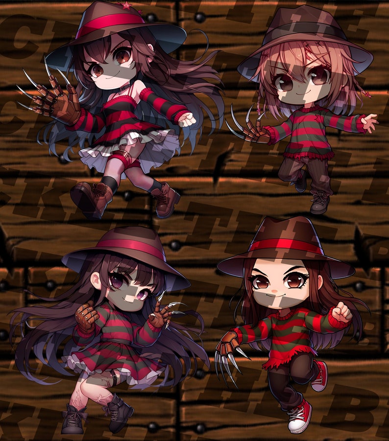 Chibi Horror Icons 21 Design PNG Bundle, DIY Shirt Decal, Stickers ...