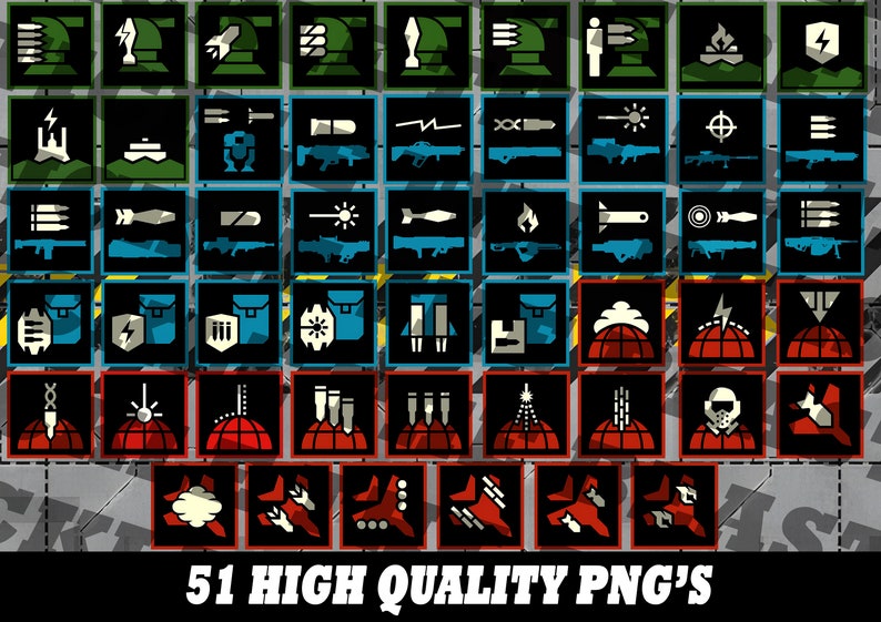 Helldivers 2 Strategem 2 51 Design PNG Bundle, DIY Shirt Decal ...