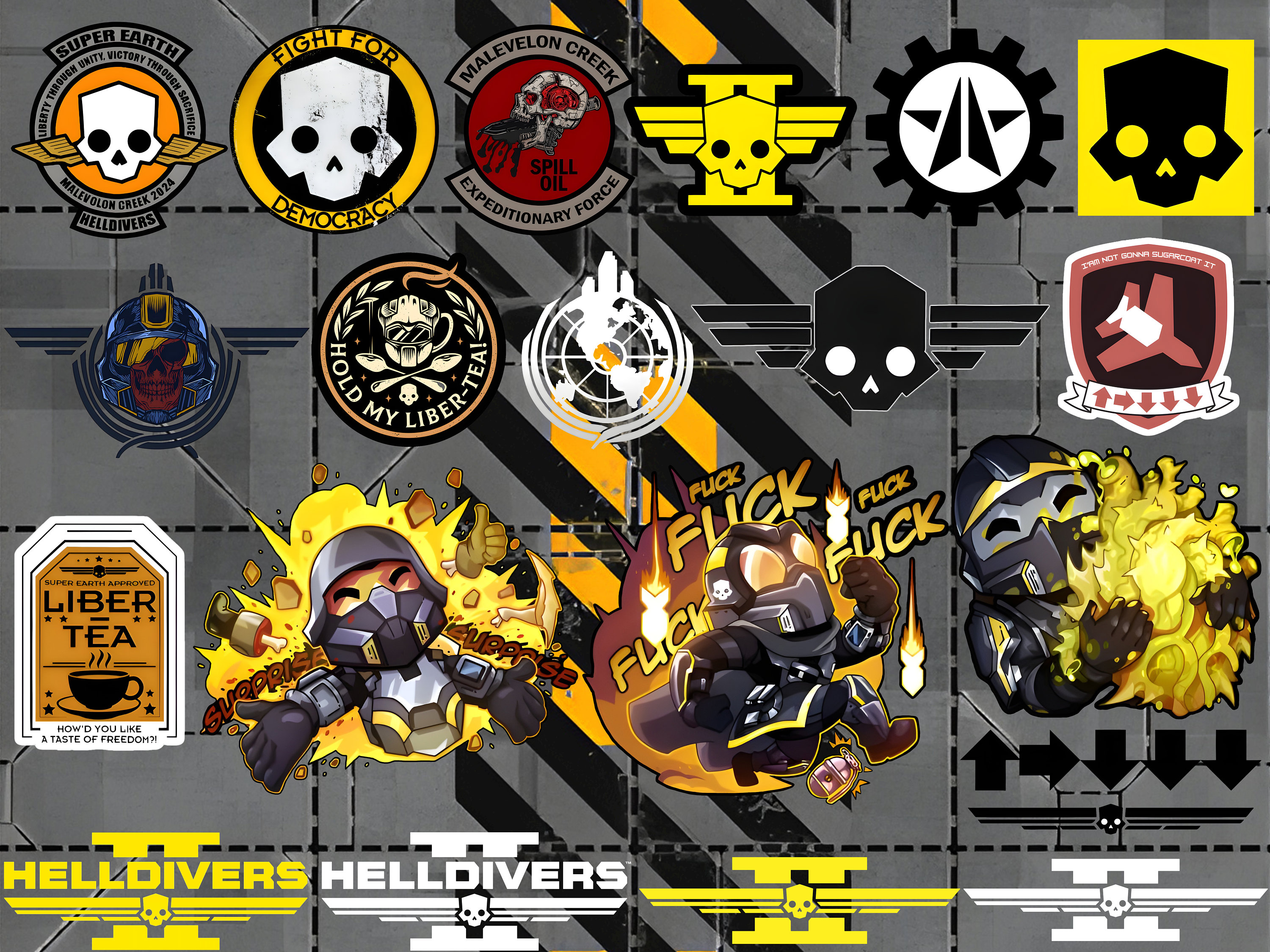 Helldivers Helldivers 2 20 Design PNG Bundle DIY Shirt Decal Stickers Design Vector Digital ...