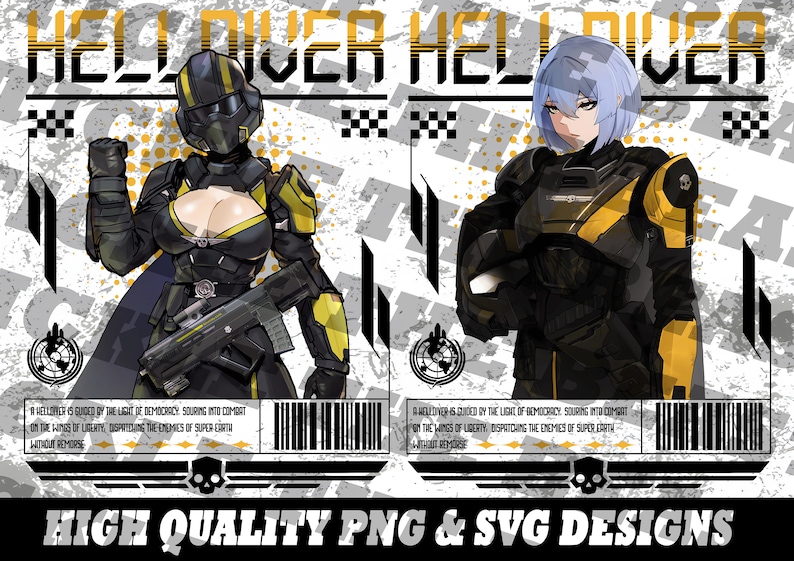 Helldivers 2 'helldiver Waifu' PNG Design, Helldivers, DIY Shirt Decal Stickers Design Digital ...