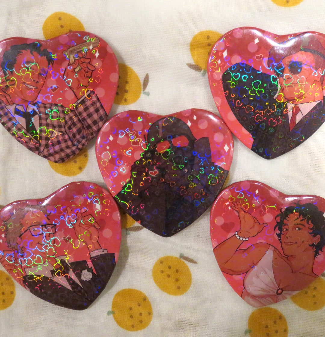 Fallout: New Vegas Character Holographic Heart Pins/buttons - Etsy