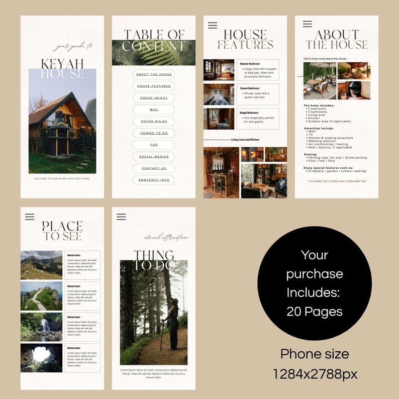 Airbnb Welcome Book, Digital Template, Editable in Canva, Guest Guide ...