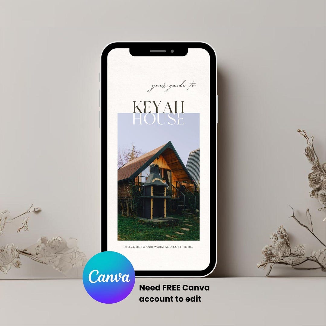 Digital Airbnb Welcome Book Template, Editable in Canva, Guest Guide ...