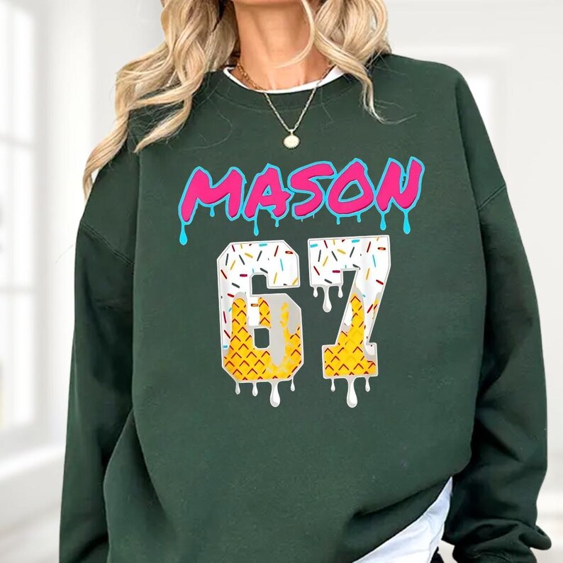 Six Seven Ice Cream Drip Sport Shirt, 67 Fun Mason Meme Tshirt, Basketing Sports Clothing ...