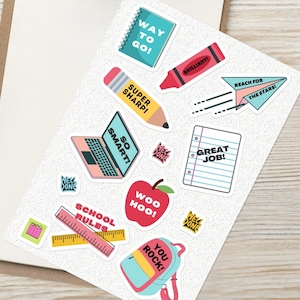 School Themed Reward Sticker Pack: Positive Teacher Stickers - Etsy