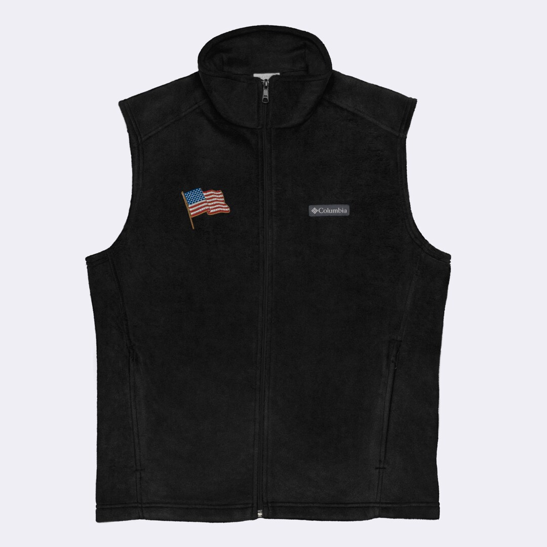 American Flag Vest | Columbia Fleece Vest Patriotic Gift Vest ...