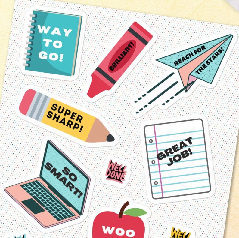 School Themed Reward Sticker Pack: Positive Teacher Stickers - Etsy
