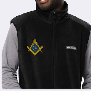 Columbia Fleece Vest Mason Gift Masonic Vest Embroidered Fleece Vest ...