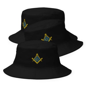 Mason Bucket Hat | Masonic Embroidery, Embroidered Cap Masonic Apparel ...