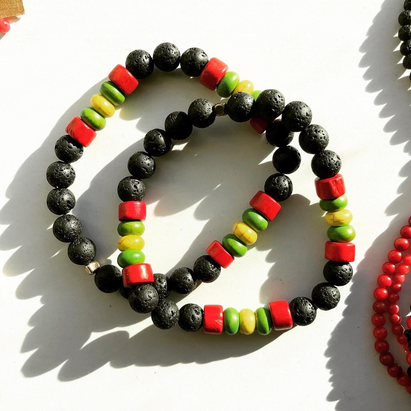 Rasta Bracelet African Bead Bracelet Red Yellow Green | Etsy