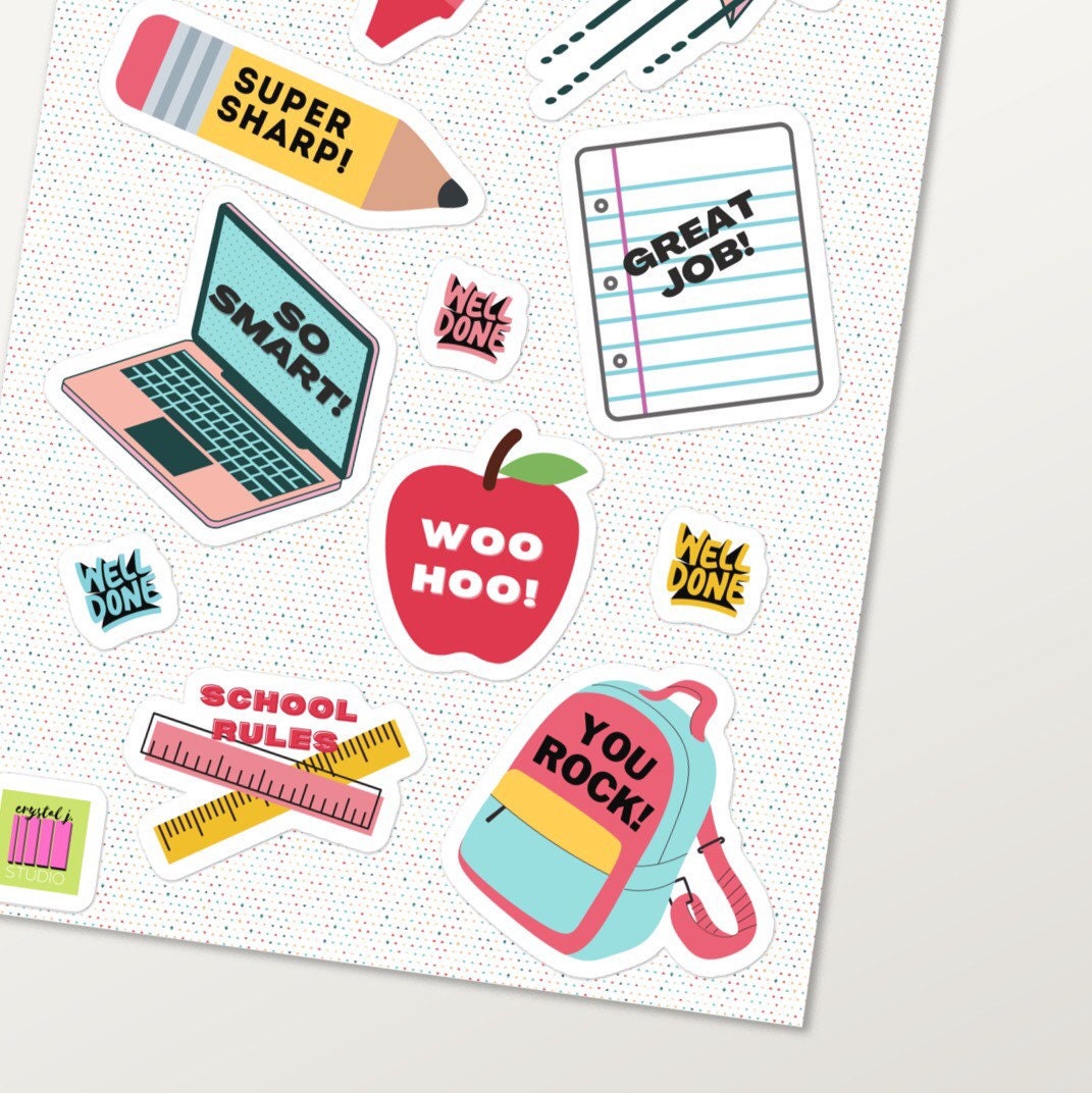 School Themed Reward Sticker Pack: Positive Teacher Stickers - Etsy