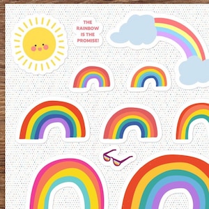 Rainbow Stickers | Rainbow Sticker Pack Cute Rainbow Decals I Love ...
