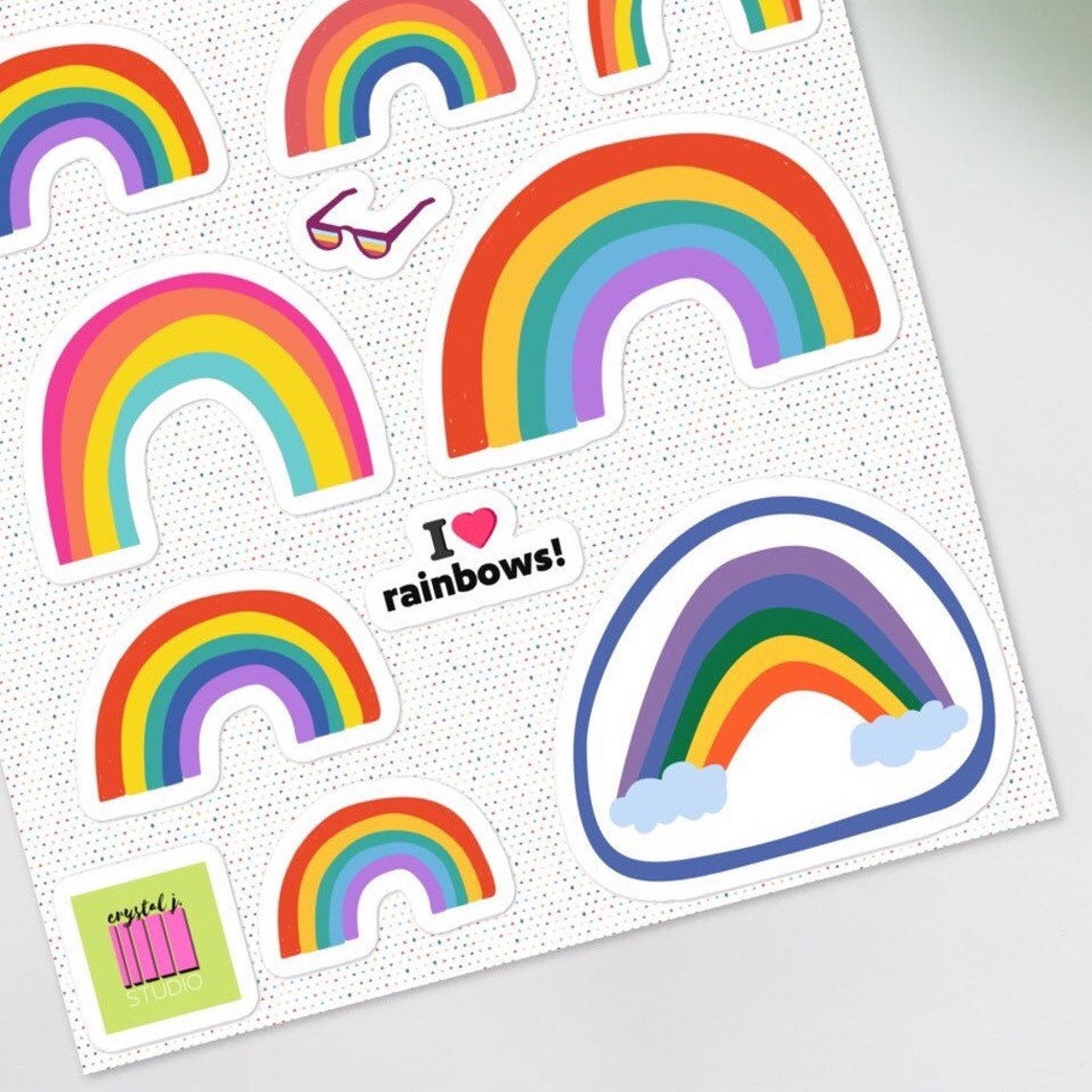 Rainbow Stickers Rainbow Sticker Pack Cute Rainbow Decals I - Etsy