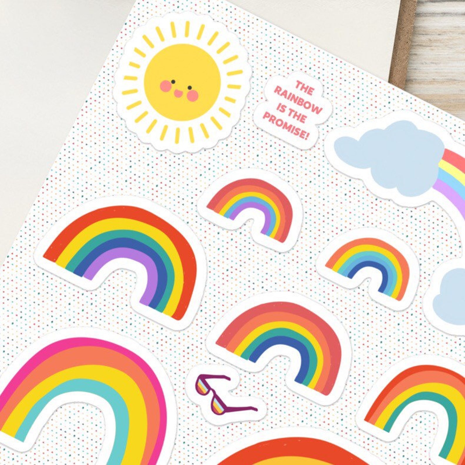 Rainbow Stickers Rainbow Sticker Pack Cute Rainbow Decals I - Etsy
