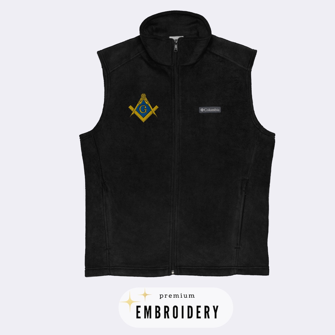 Columbia Fleece Vest Mason Gift Masonic Vest Embroidered Fleece Vest ...