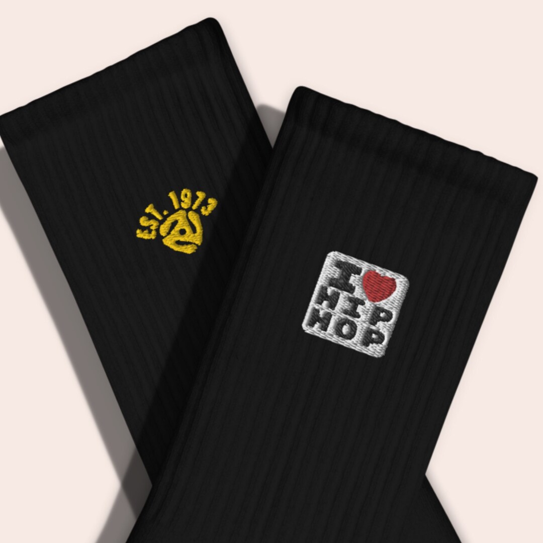 Hip Hop Socks | Embroidered Socks Hip Hop Accessories Embroidery DJ ...