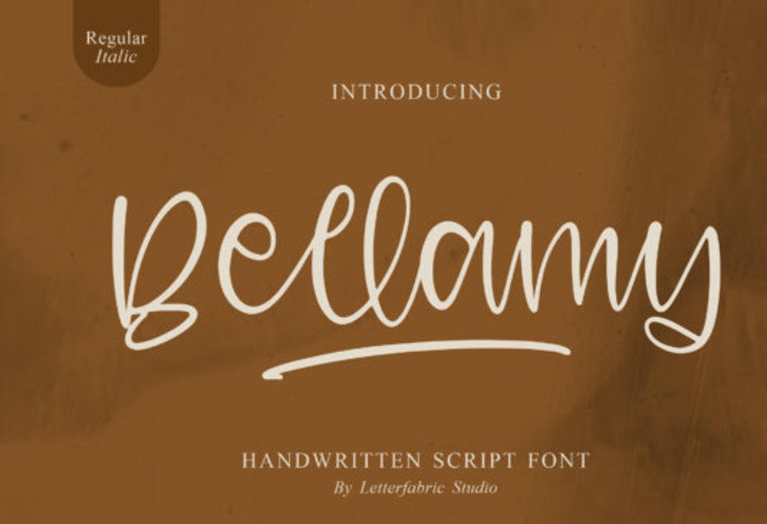 Bellamy Font, Unique Handwritten Font, Classic Serif Font, Retro ...