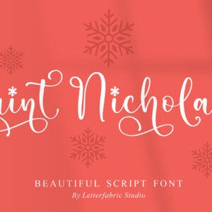 Saint Nicholas Font, Handwritten Font, Retro Font, Vintage Font ...