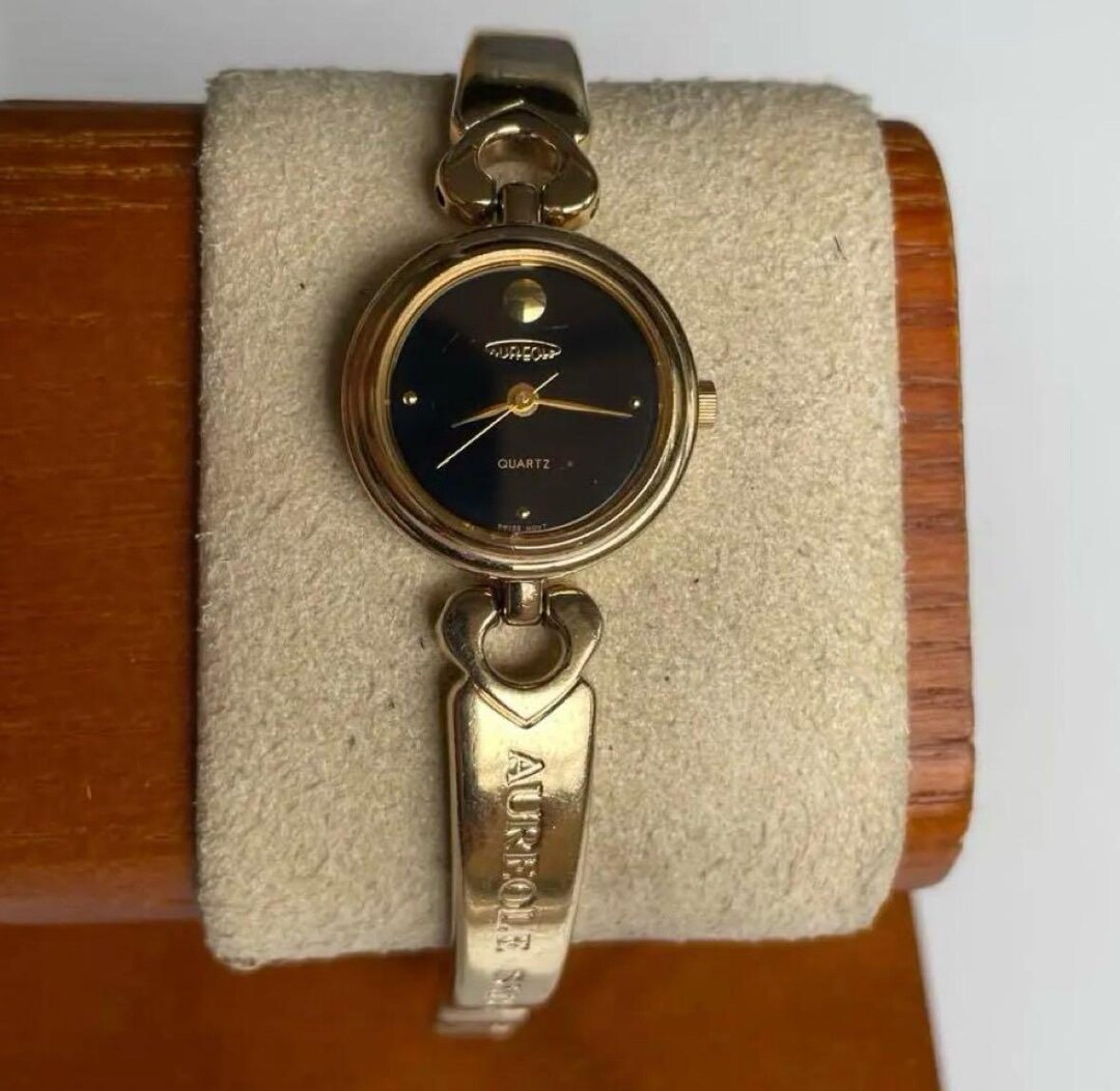 Aureole Women's Vintage Watch Gold Bungle - Etsy