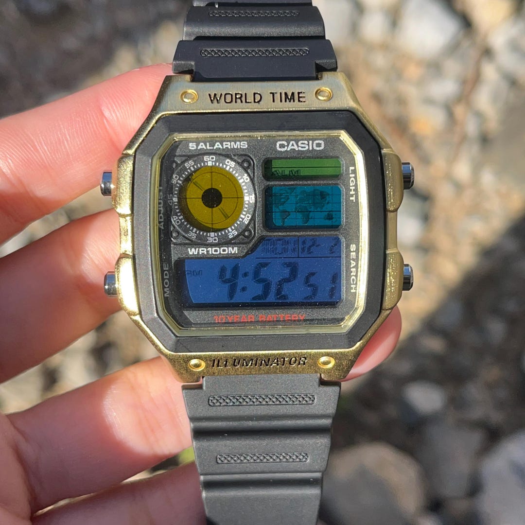 Casio AE1200 MOD Multi Color gold Case - Etsy