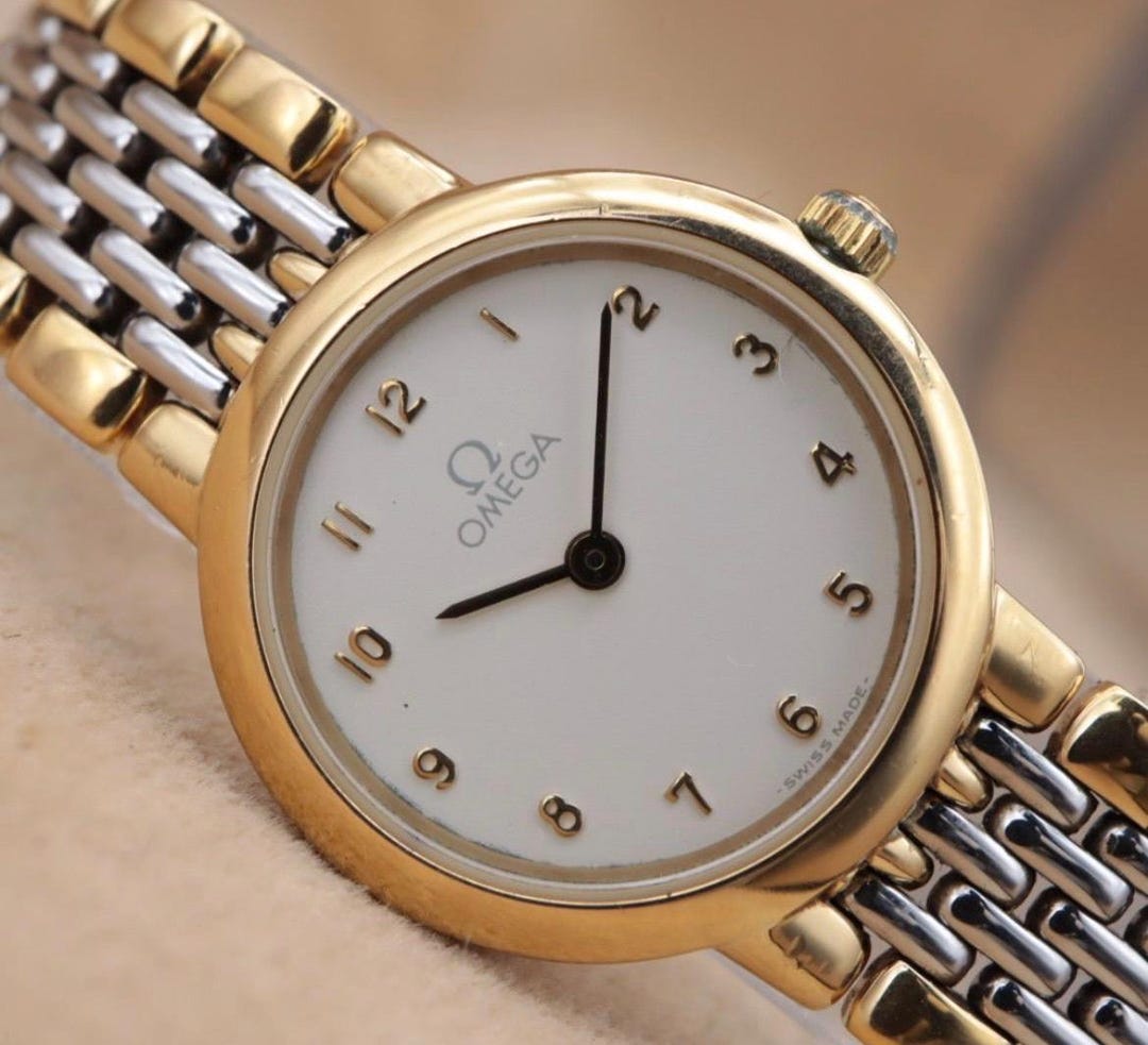 Vintage Omega Deville Quartz Watch Silver Gold 795.0897.2 - Etsy