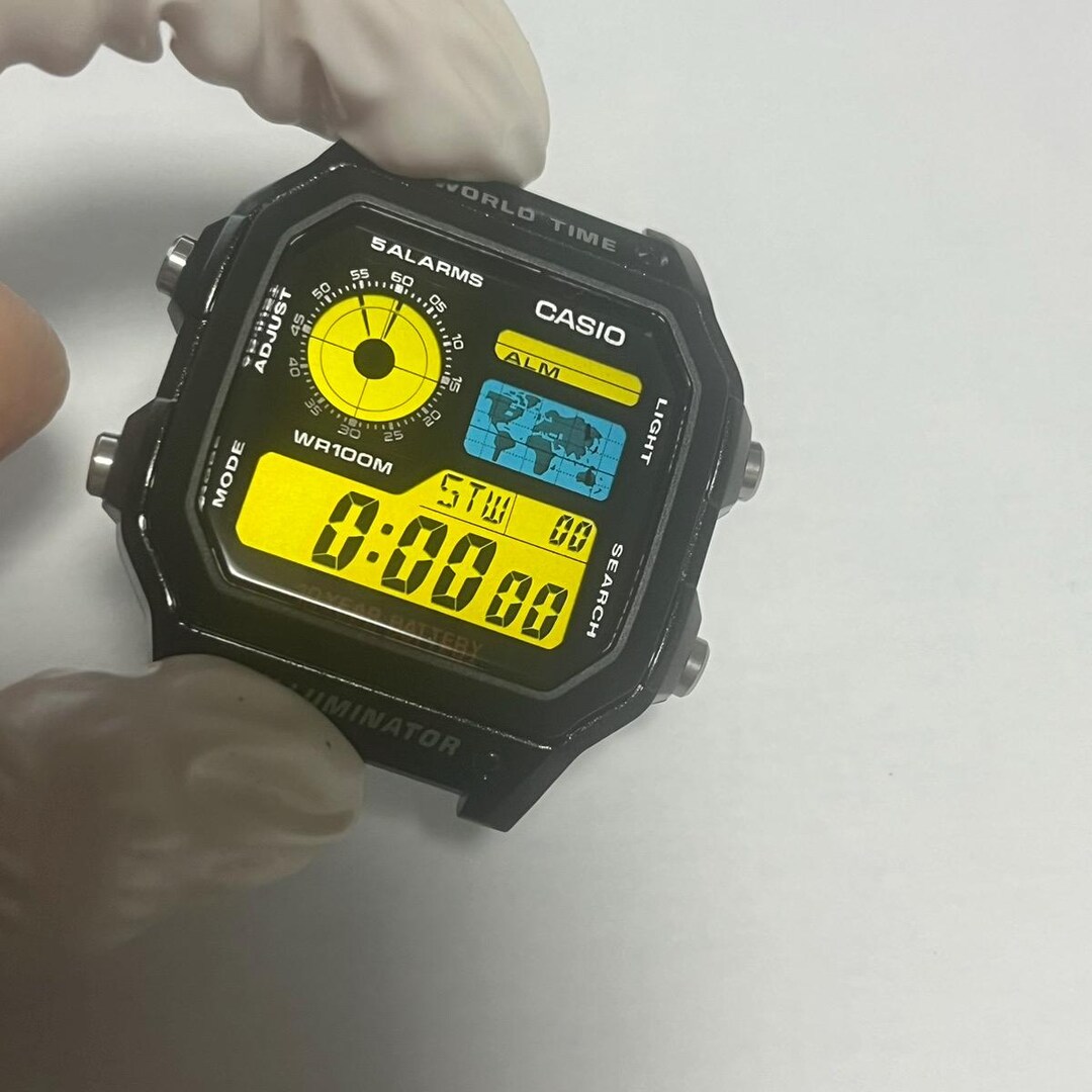 Casio AE1200 MOD Multi Color silicone Oil Mod Resin Black Strap ...
