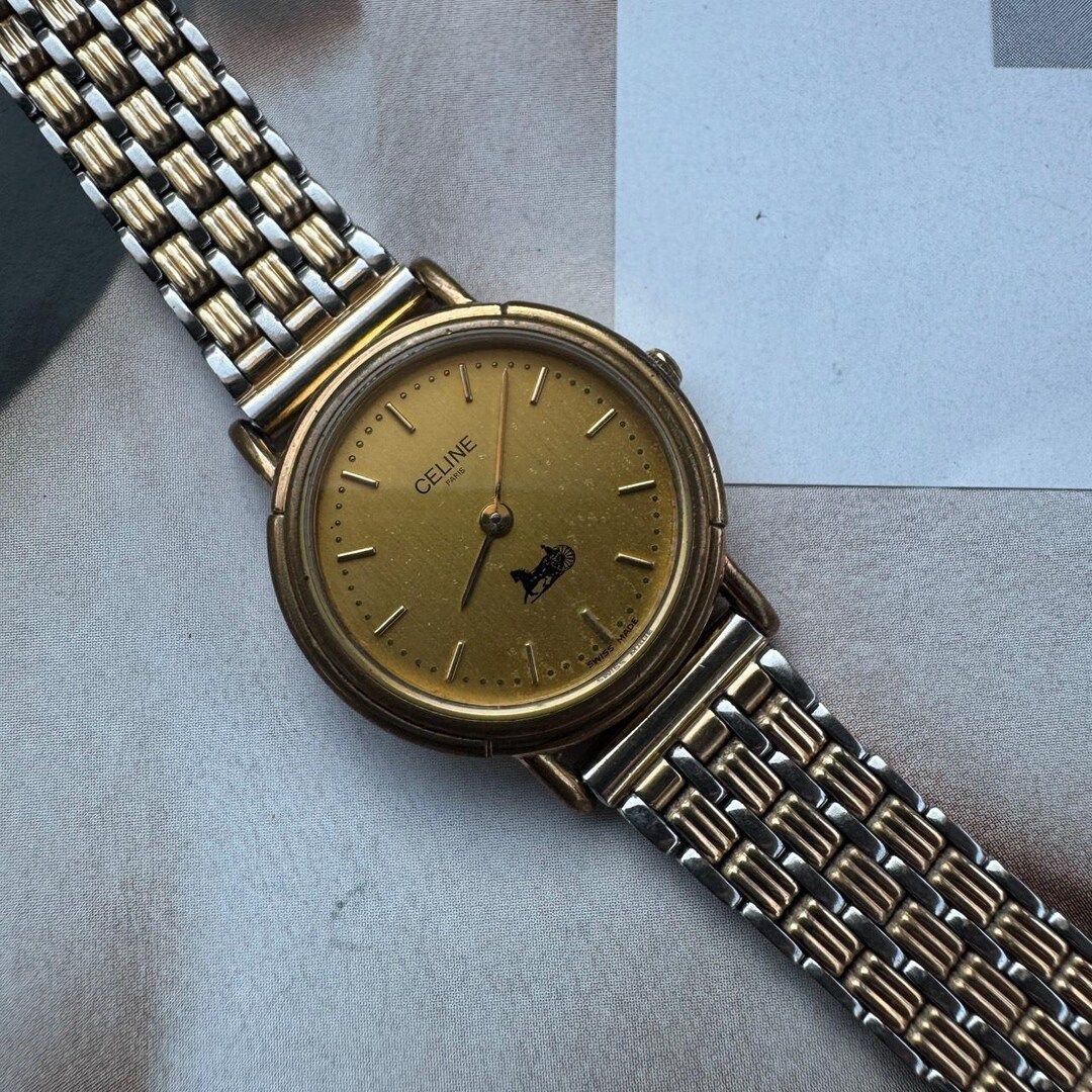 Celine Vintage Watch Gold New Battery D2901-3 - Etsy UK