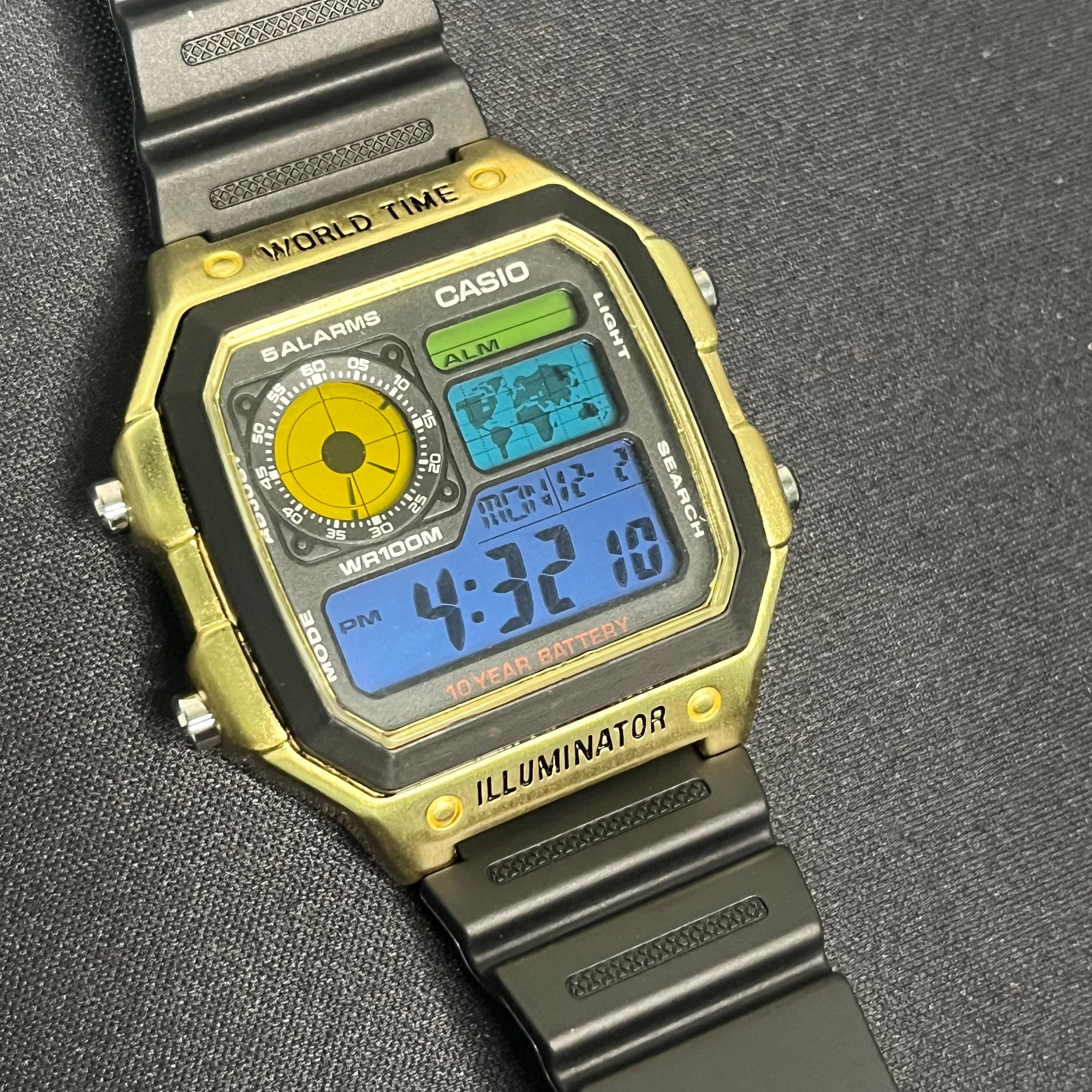 Casio AE1200 MOD Multi Color gold Case - Etsy