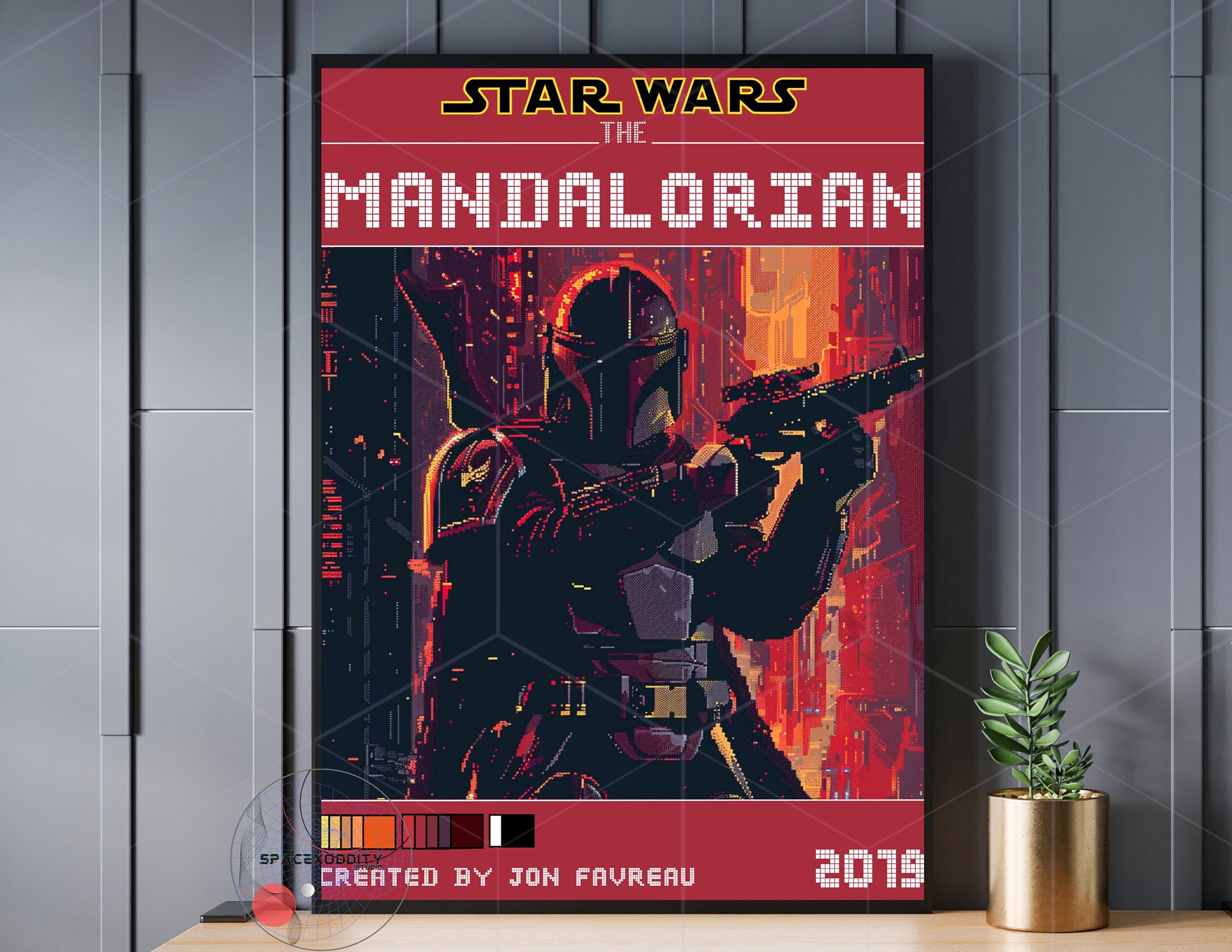 The Mandalorian Poster, Pixel Art for the Mandalorian, Star Wars - Etsy