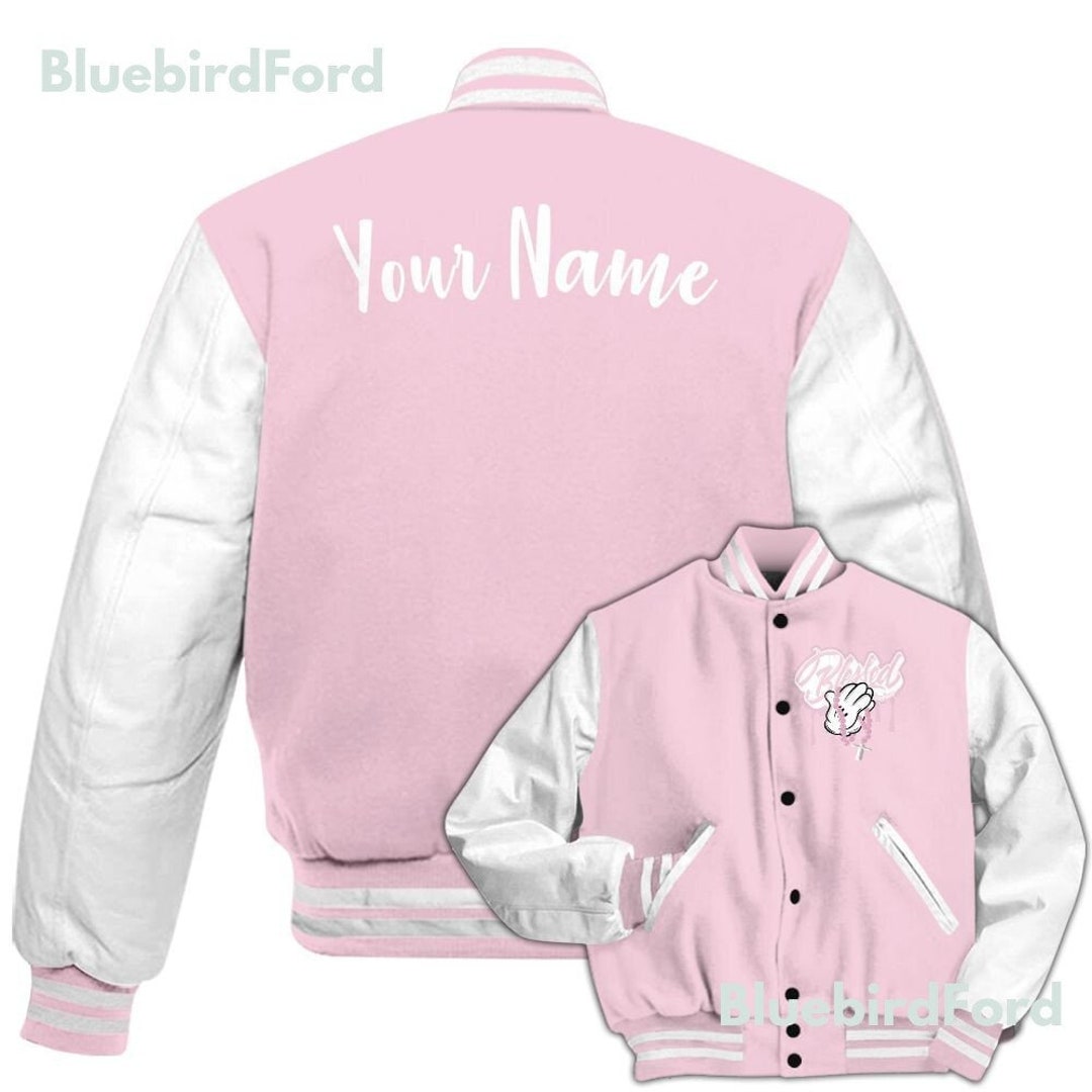 Orchid 4s Varsity Jacket, Custom Name God Blessed Drip All Over Print ...