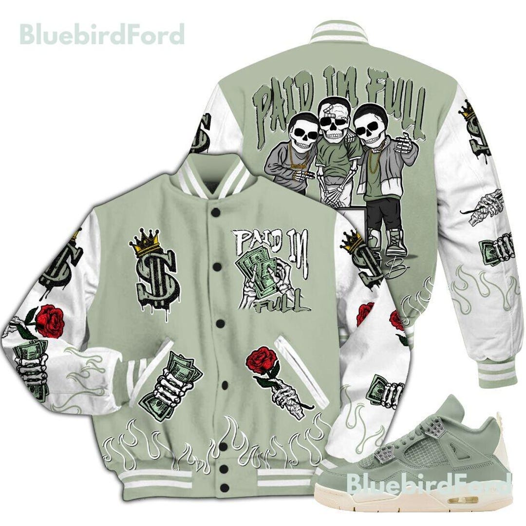 Seafoam Sail 4s Varsity Jacket, Everybody Paid in All Over Print ...