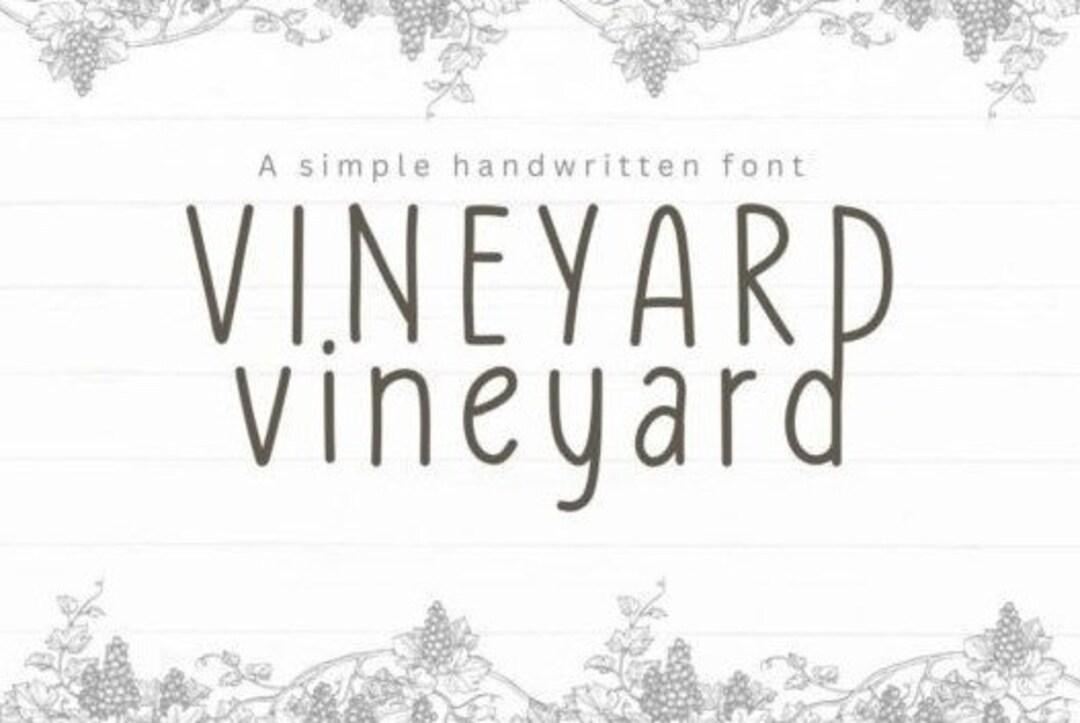 Vineyard Font, Note Font, Cute Font, School Font, Branding Font, Kids ...