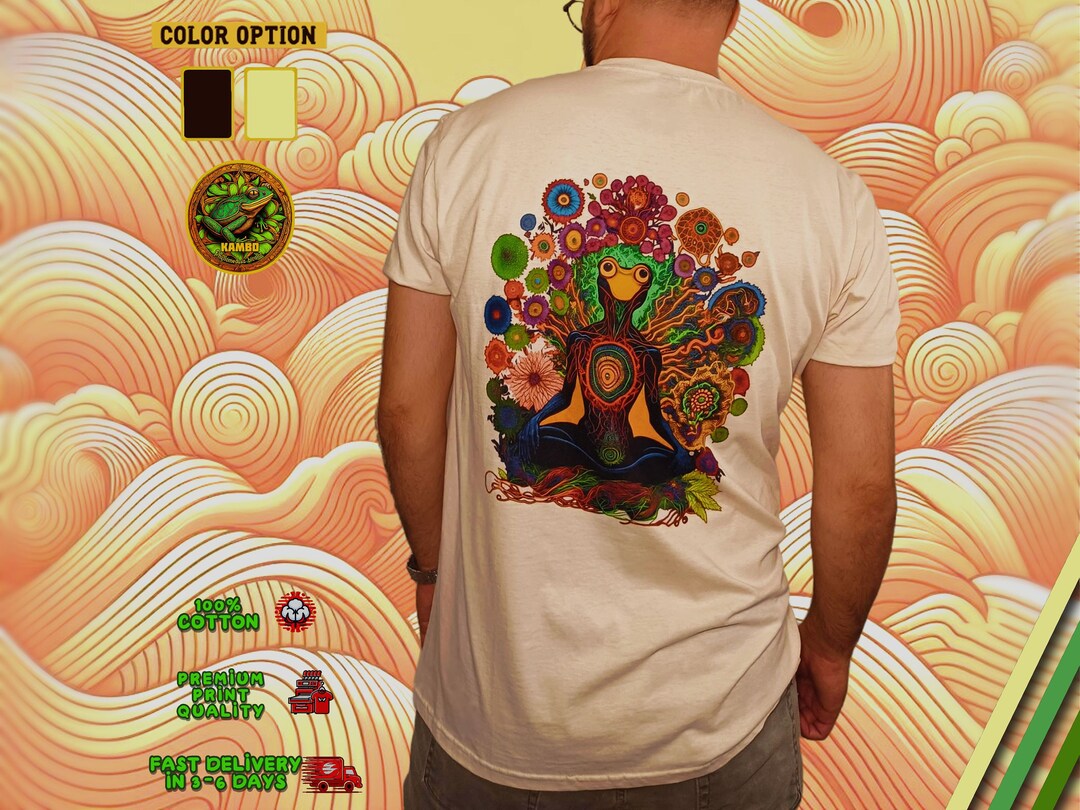 Psychedelic Kambo Frog T-shirt. Trippy Hippie Spiritual Surreal Boho ...