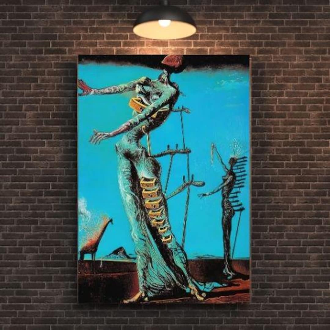 Salvador Dali Burning Giraffe Canvas Poster Print, Salvador Dali, Dali ...