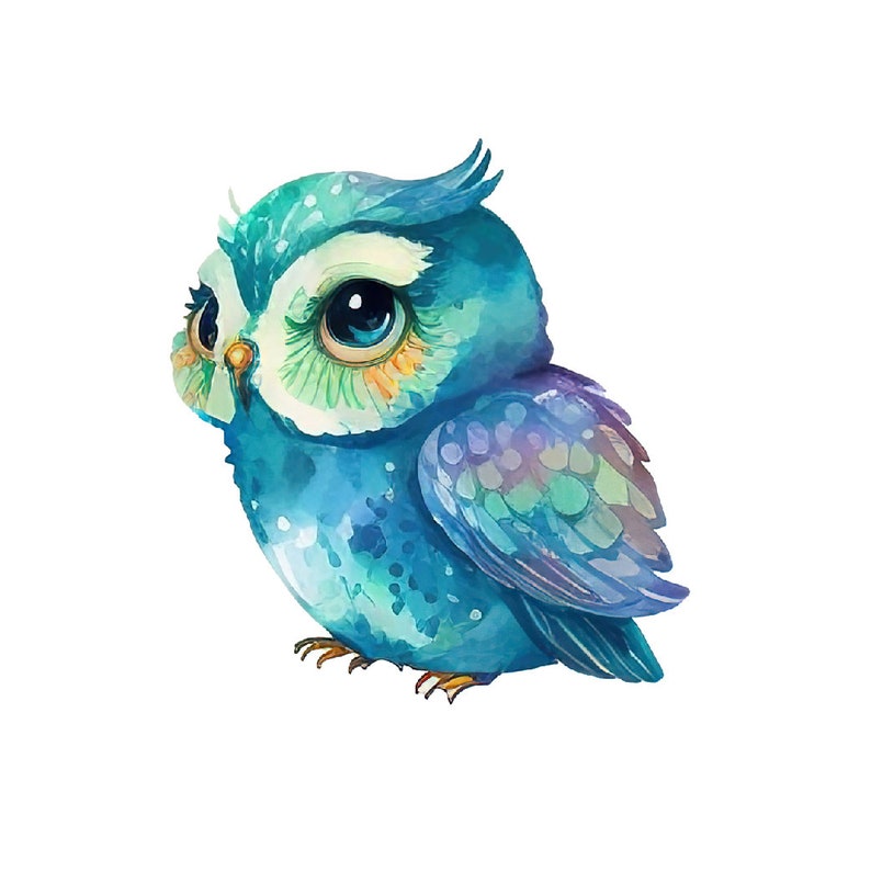 6 Watercolor Pastel Owl PNG Bundle, Digital Crafts Designs Transparent ...