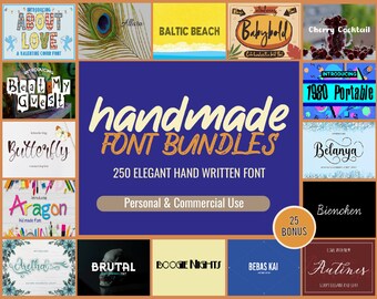 50 Handwritten Fonts Font Bundle, Handwritten Font, Heart Font, Cricut ...