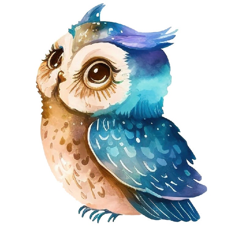 6 Watercolor Pastel Owl PNG Bundle, Digital Crafts Designs Transparent ...
