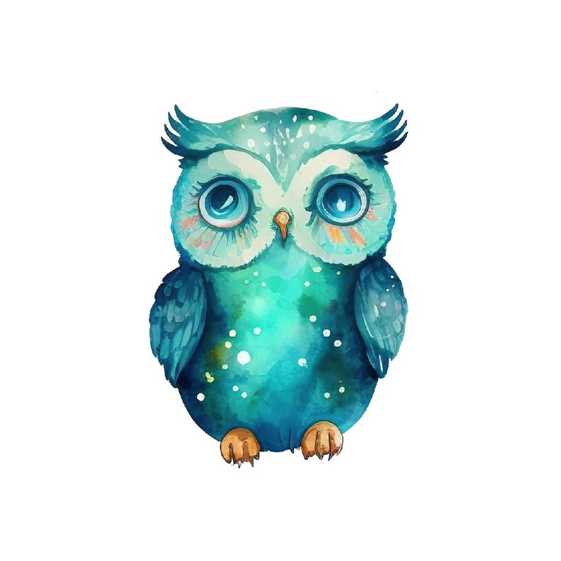 6 Watercolor Pastel Owl PNG Bundle, Digital Crafts Designs Transparent ...